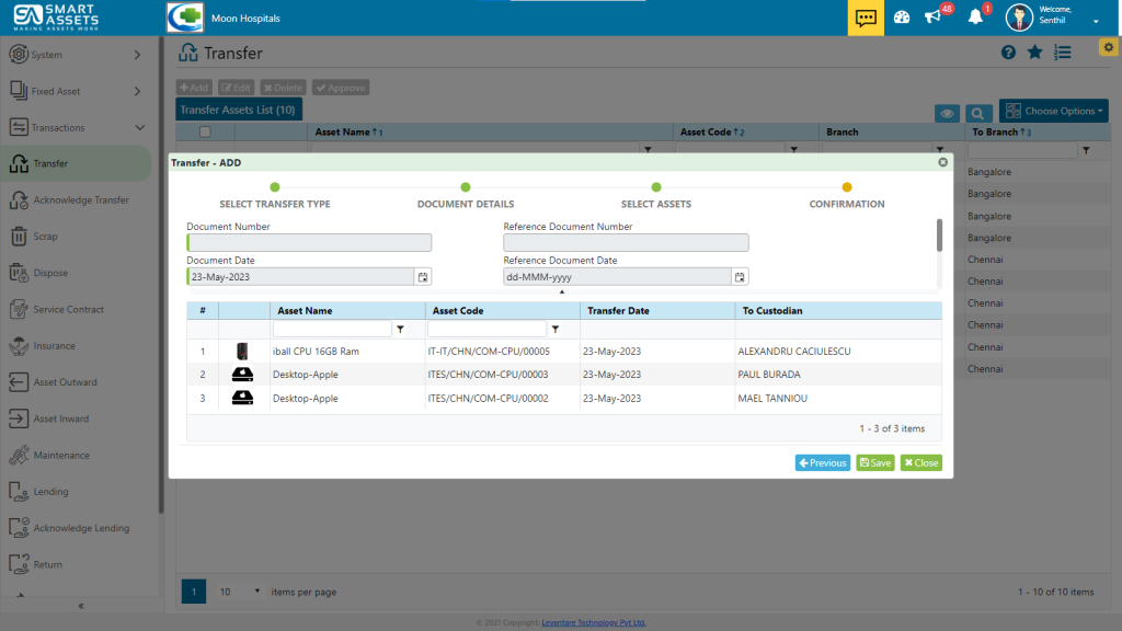 Assets TransferLevantare Technology Pvt Ltd