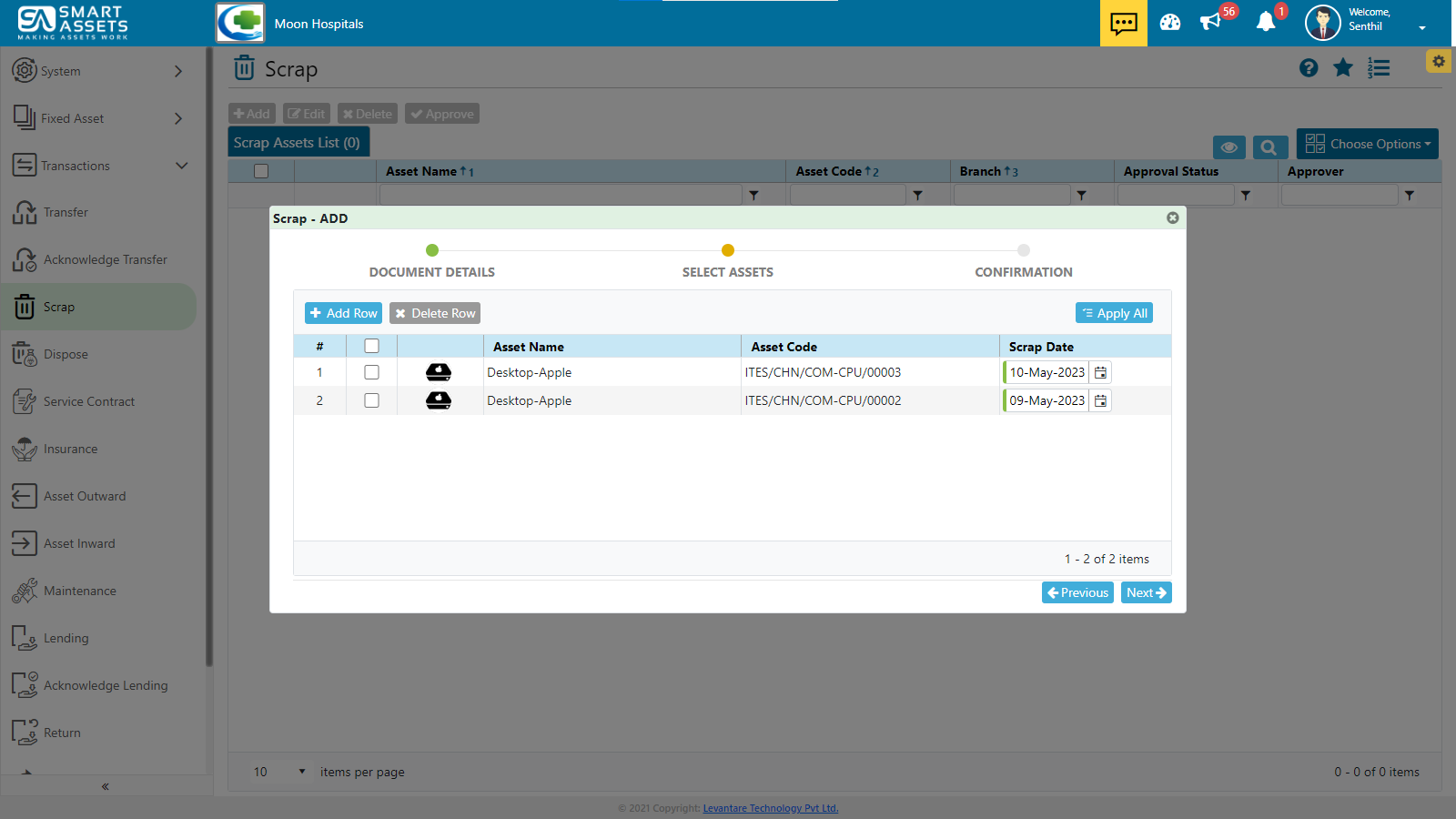 Asset ScrapLevantare Technology Pvt Ltd