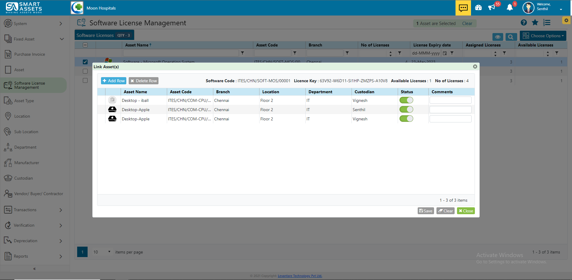 Assign to assetsLevantare Technology Pvt Ltd